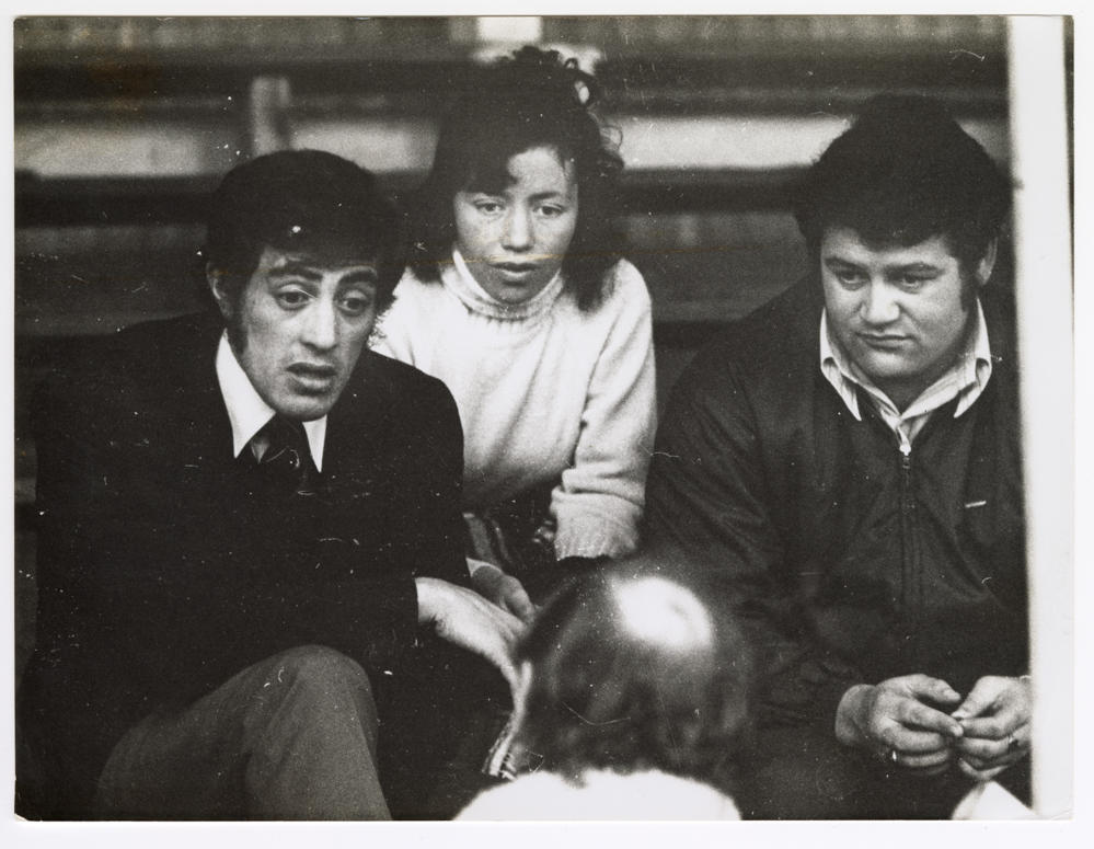 All Black George Skudder and wife Bim, in conversation with a spectator ...